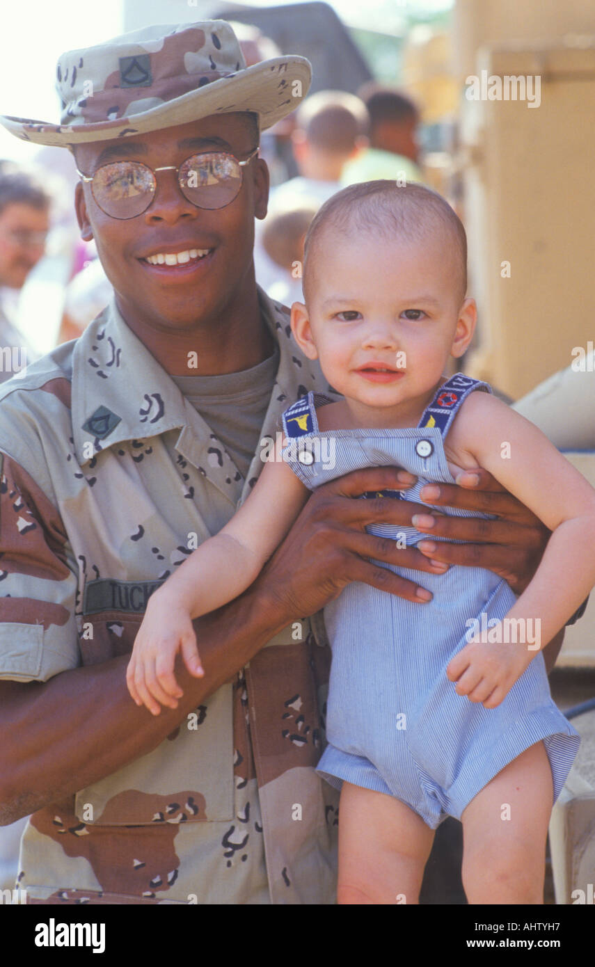 African American Soldier Holding Baby Washington D C Stock Photo - Alamy