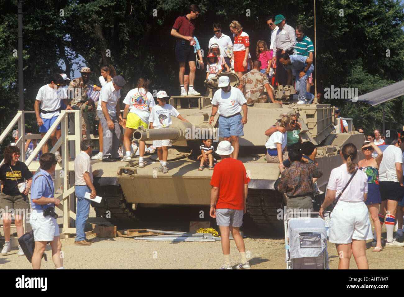 People Looking at Military Tank on Display Washington D C Stock Photo ...