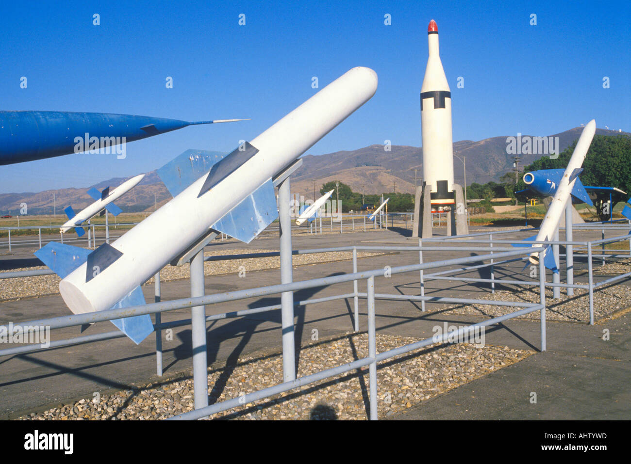 Rockets on Display at Air Force Exhibit Point Magoo California Stock ...