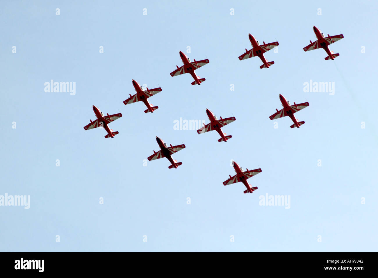 Nine planes formation flying in sky during air show at Bombay now ...