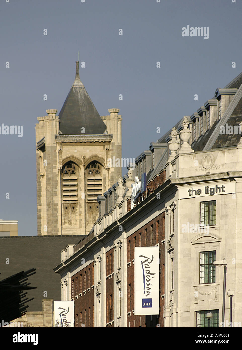 The grand civic architecture of Cookridge Street with Saint Annes Roman ...