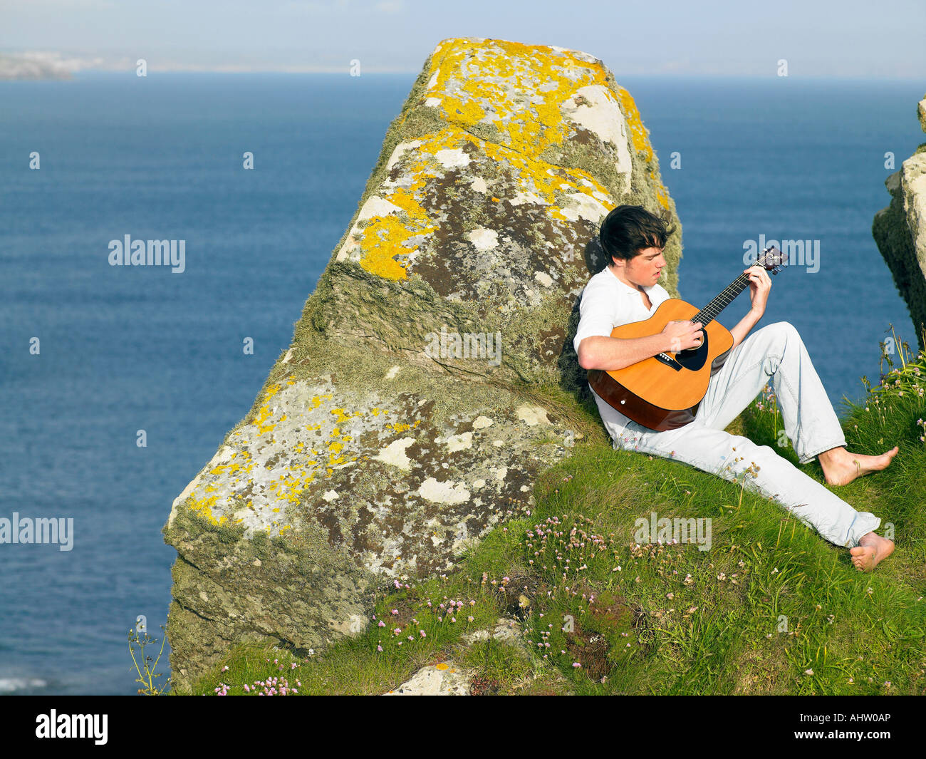 Side Profile Man Playing Guitar High Resolution Stock Photography and ...