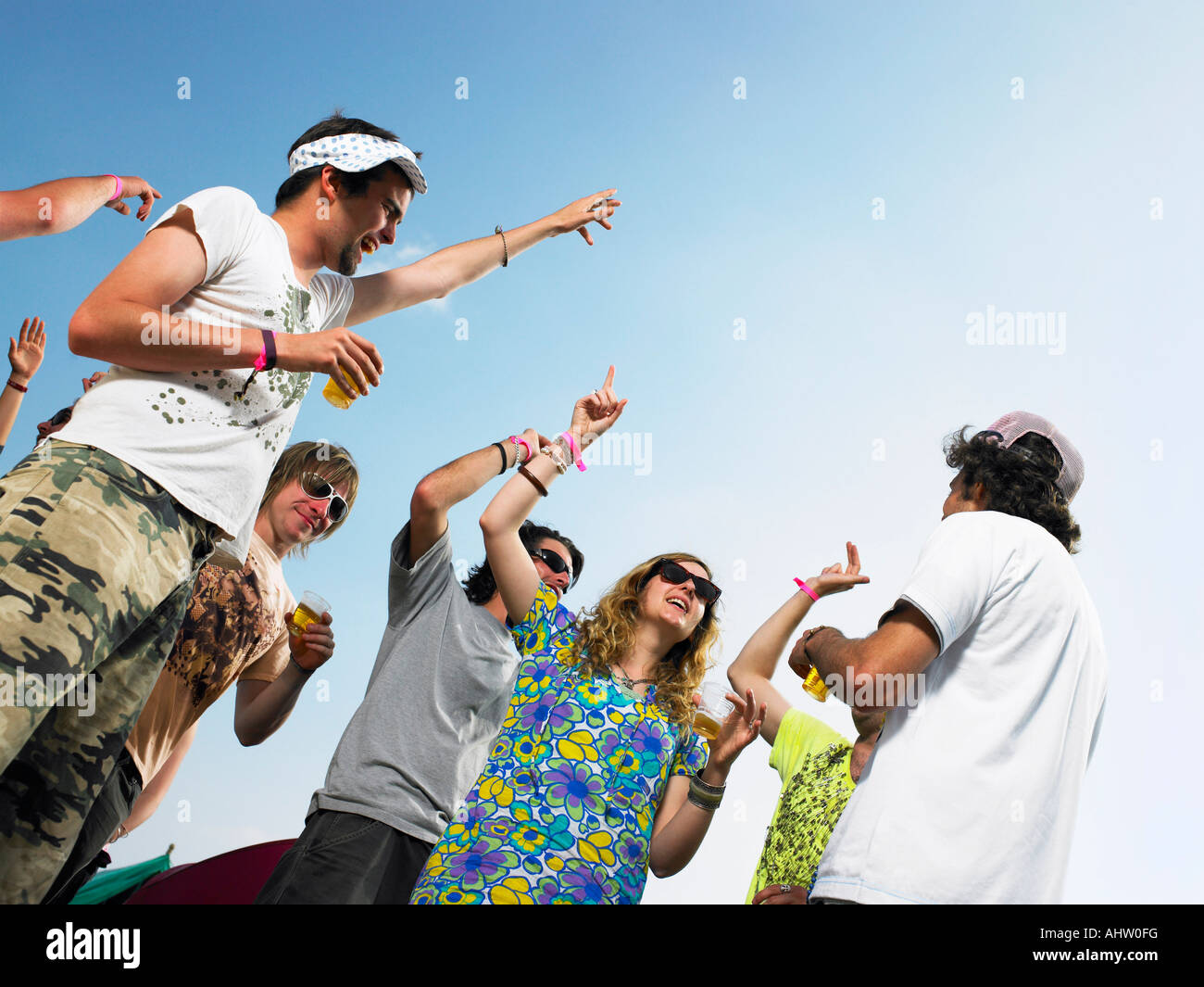 Group dancing outside Stock Photo - Alamy