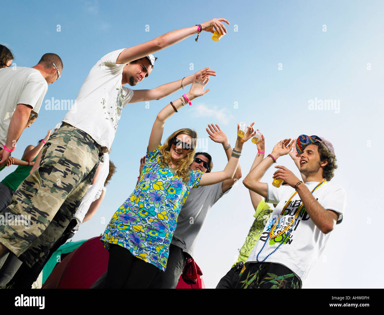 Group dancing outside Stock Photo - Alamy