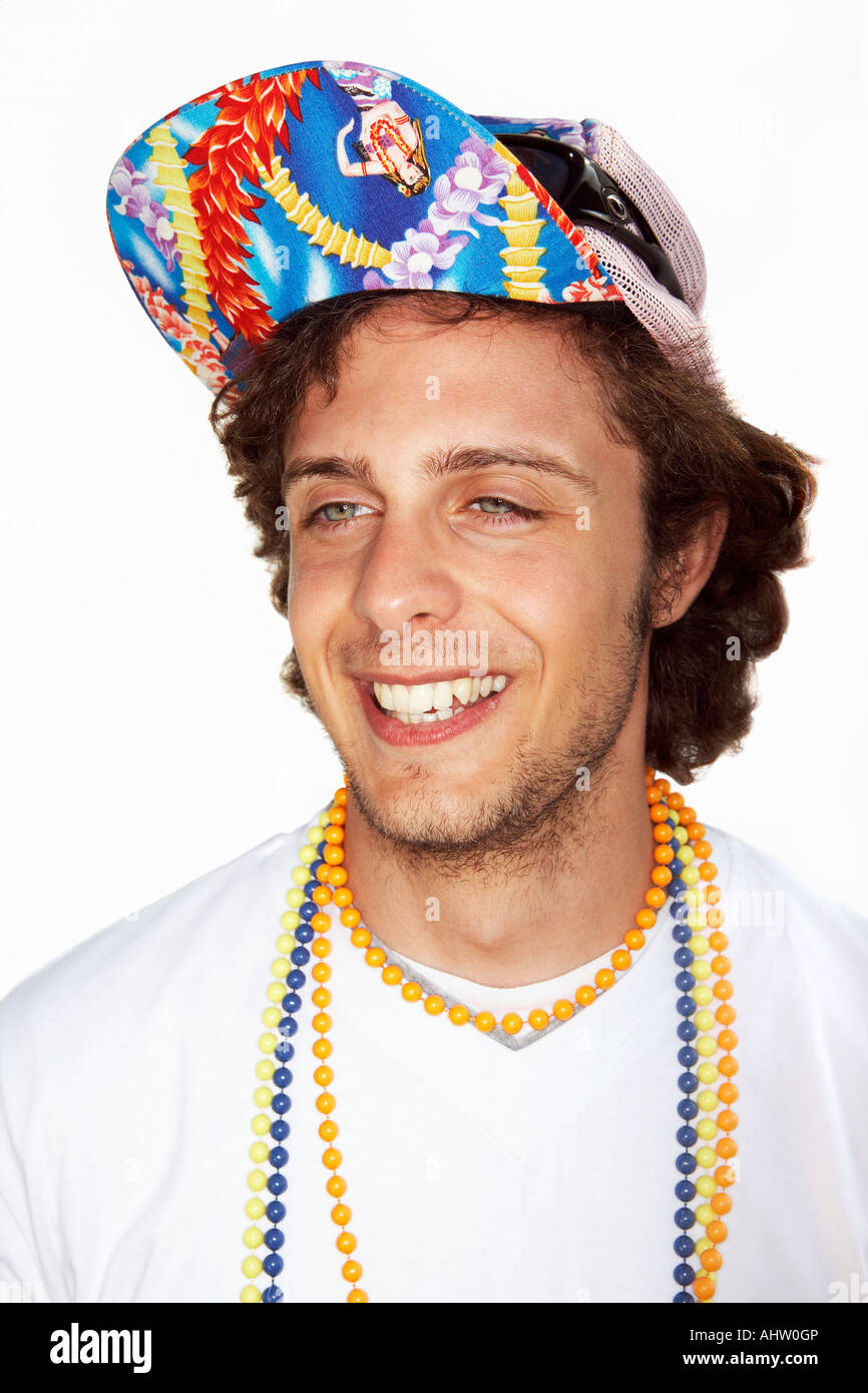 Male smiling wearing hat Stock Photo - Alamy