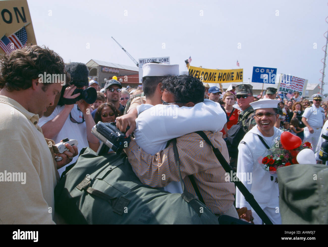 American Sailor Hugging Family Member After Returning Home From Sea ...