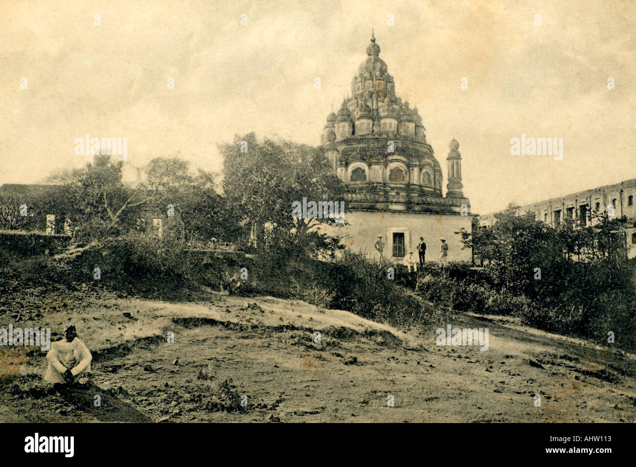 Old vintage 1900s photo Parvati Temple Poona Pune India Stock Photo - Alamy