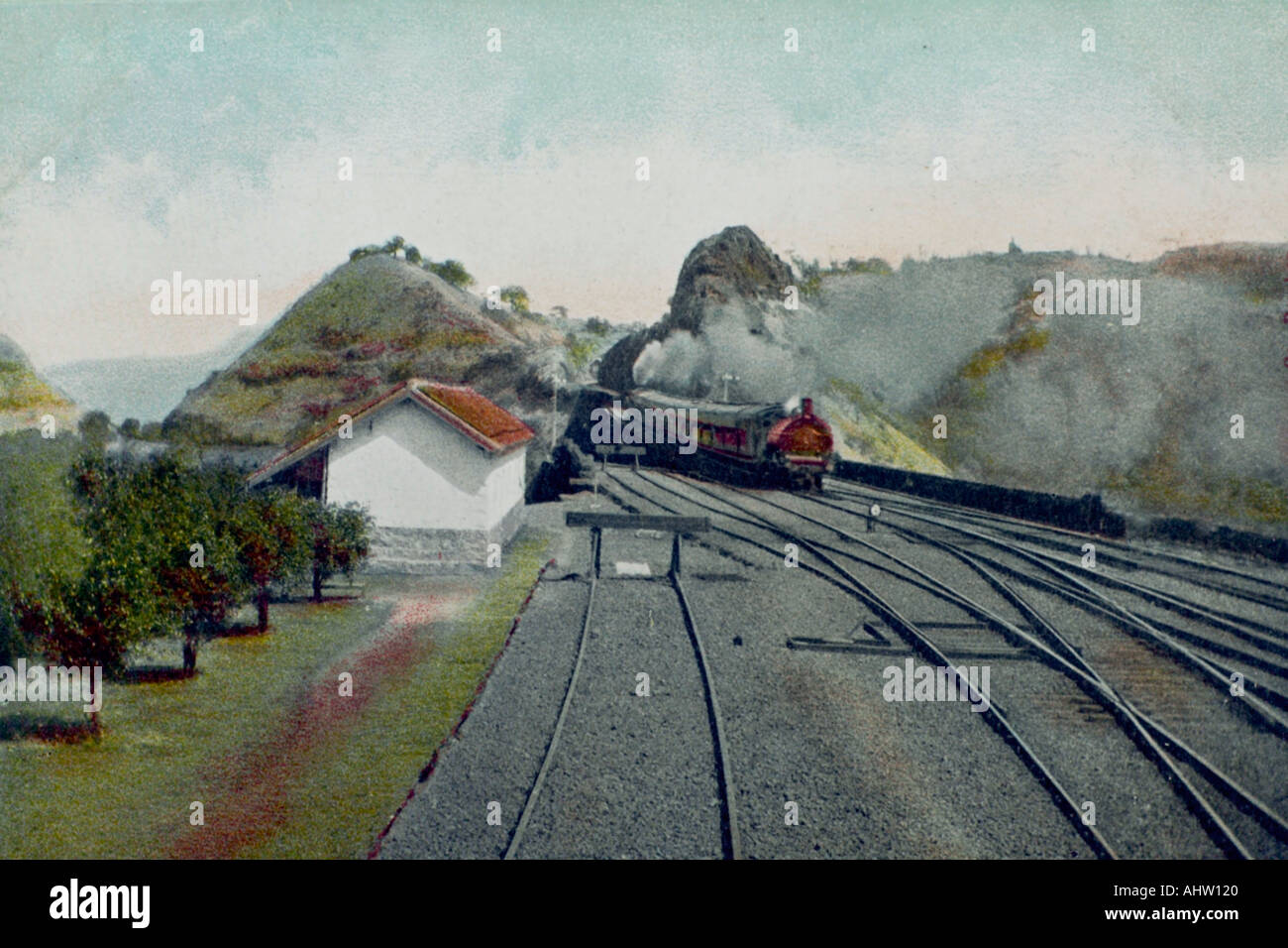 AAD 91710 Old lithograph illustration of Indian Reversing Station ...