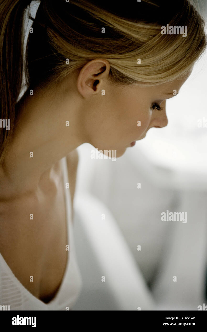 Woman side of face Stock Photo - Alamy