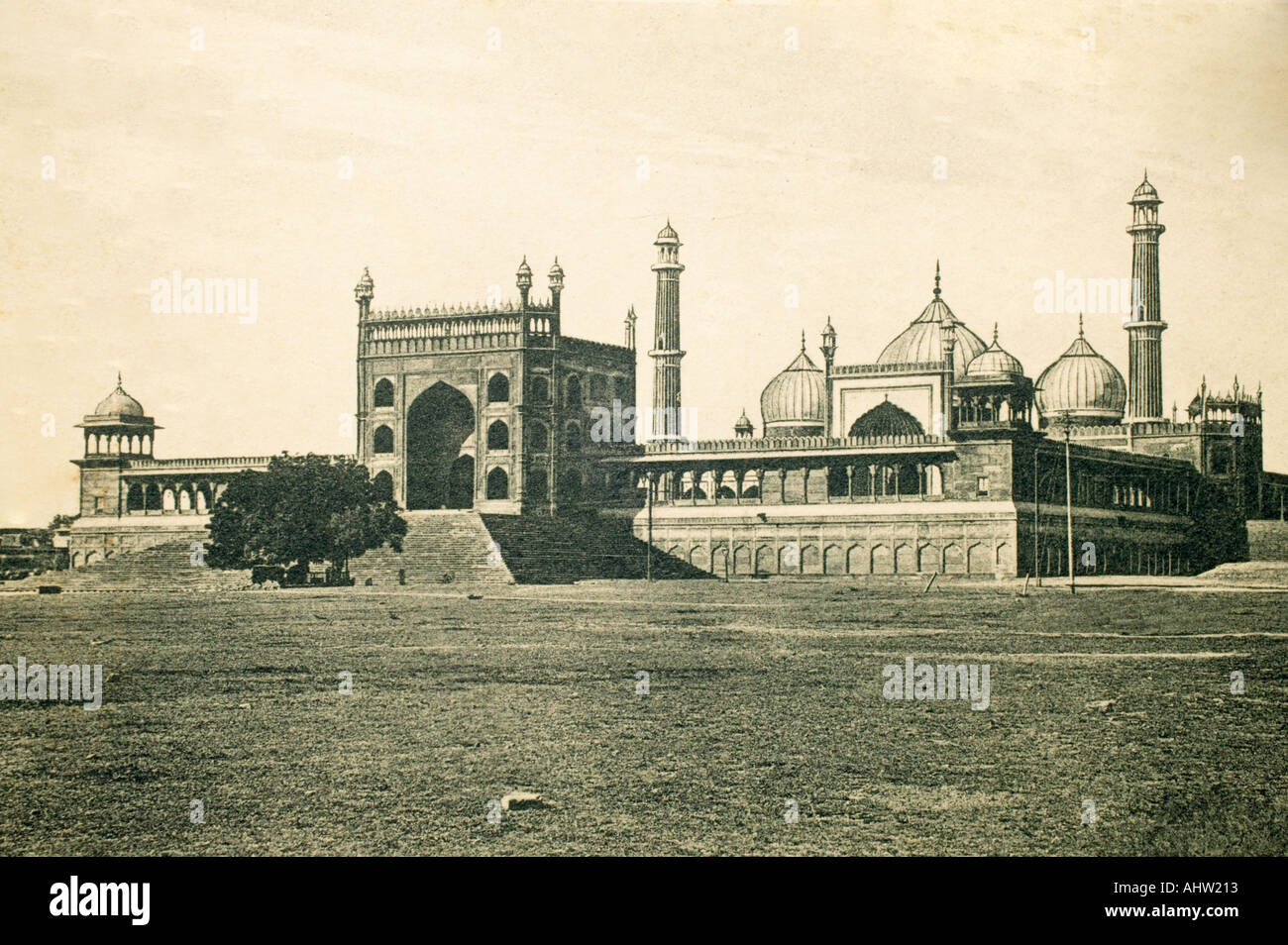 AAD 91648 Old antique vintage print of mosque Jama Masjid Delhi INDIA ...