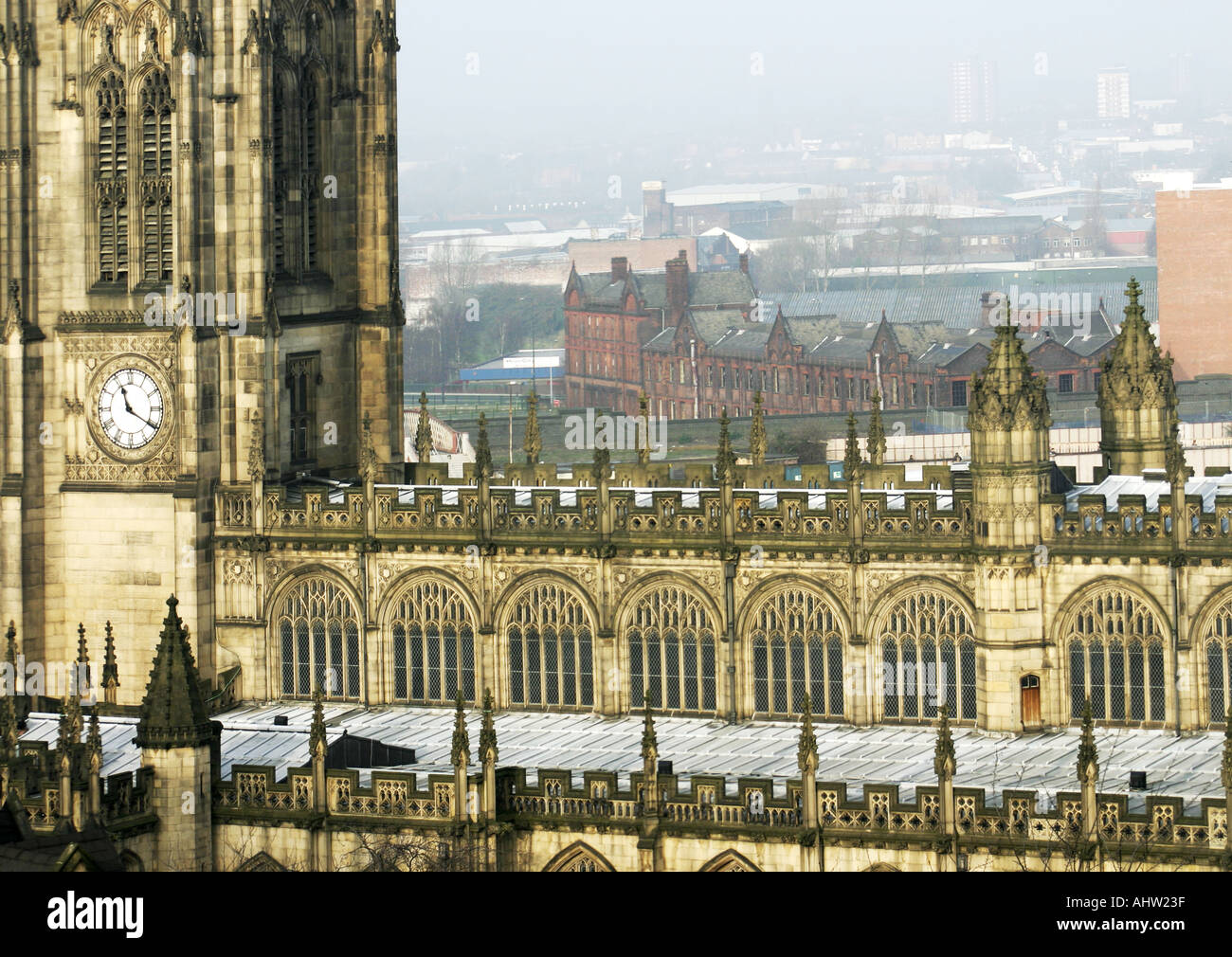 Manchester Cathedral Tower and Nave Manchester UK Stock Photo - Alamy