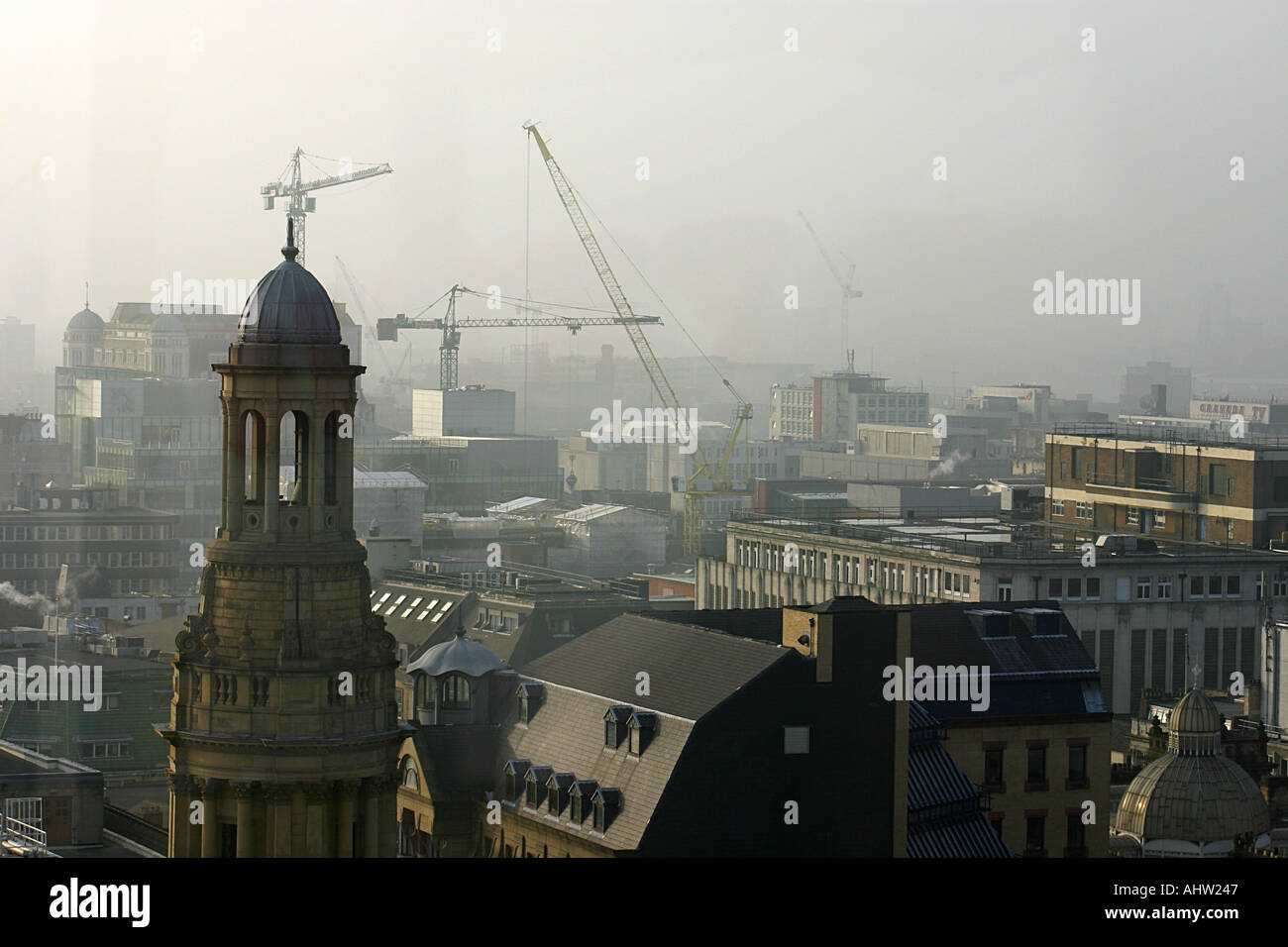 Manchester Cityscape with Royal Exchange predominating in the ...