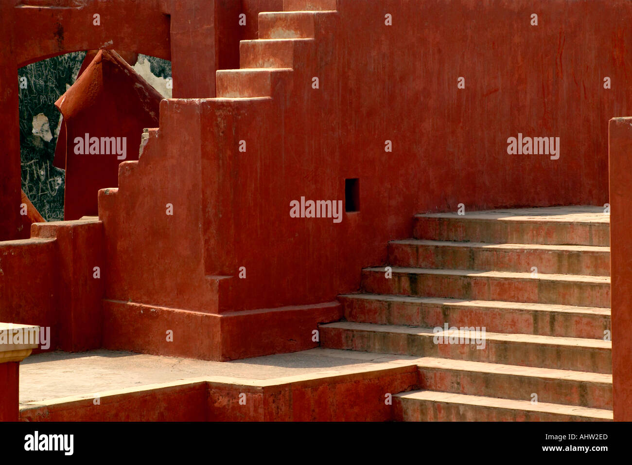 AAD 91631 Rising pink color stairs steps at ancient astronomical ...