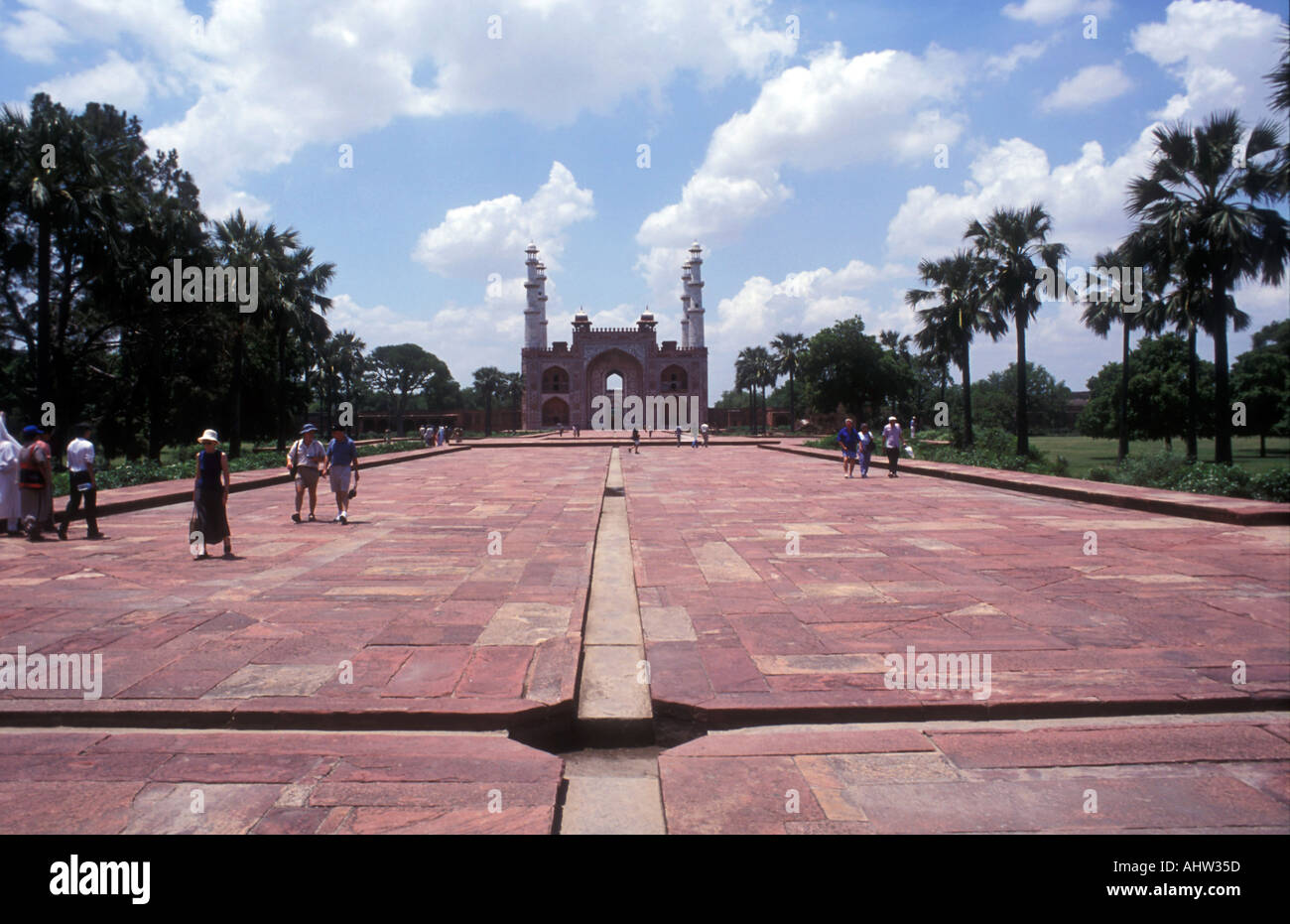 The Tomb of Akbar the Great at Sikandra in Uttar Pradesh, India Stock ...