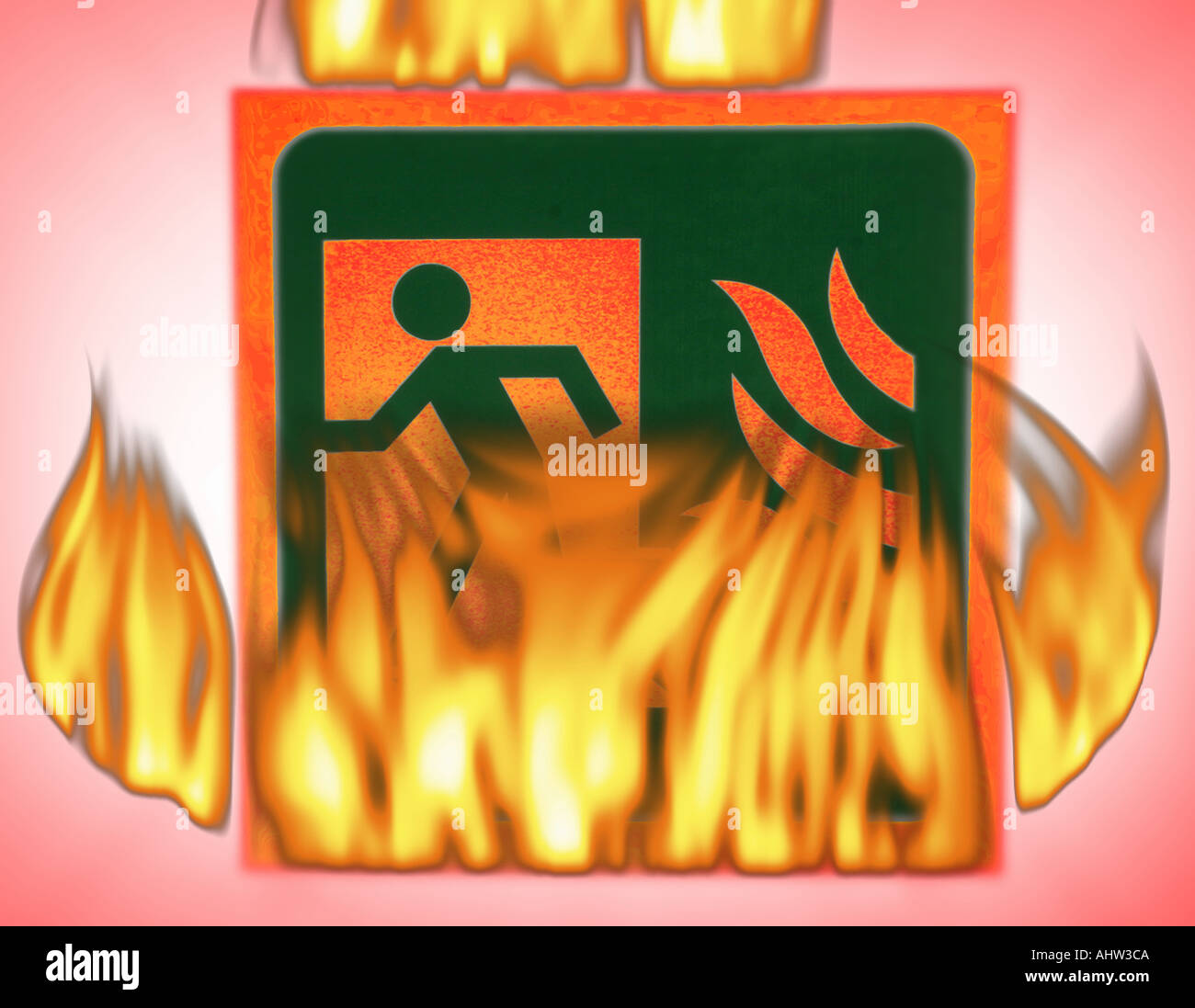 Fire Exit Sign On Fire Stock Photo Alamy fire-exit-sign-on-fire-stock-photo-alamy