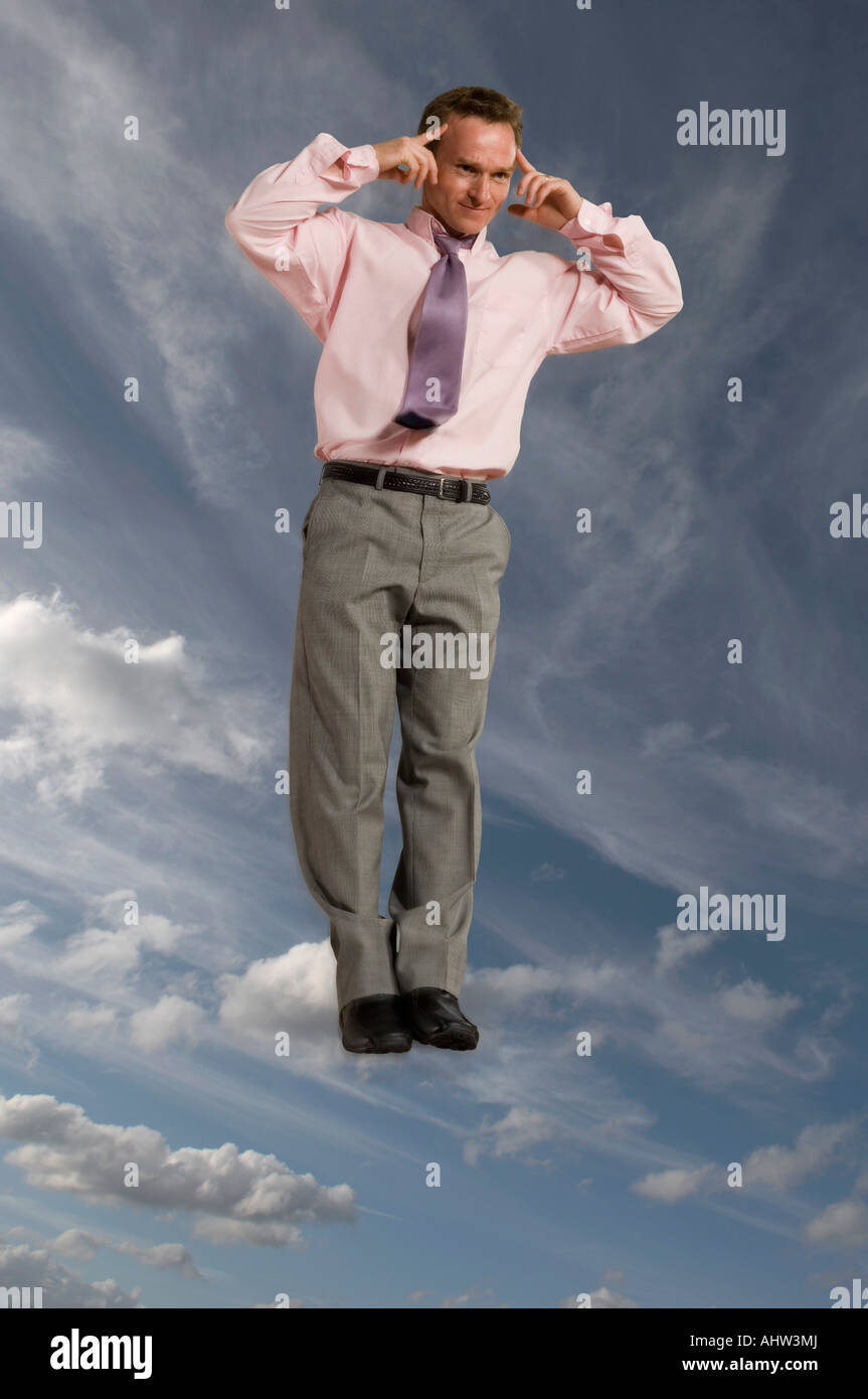 Man top of head above jumping hi-res stock photography and images - Alamy