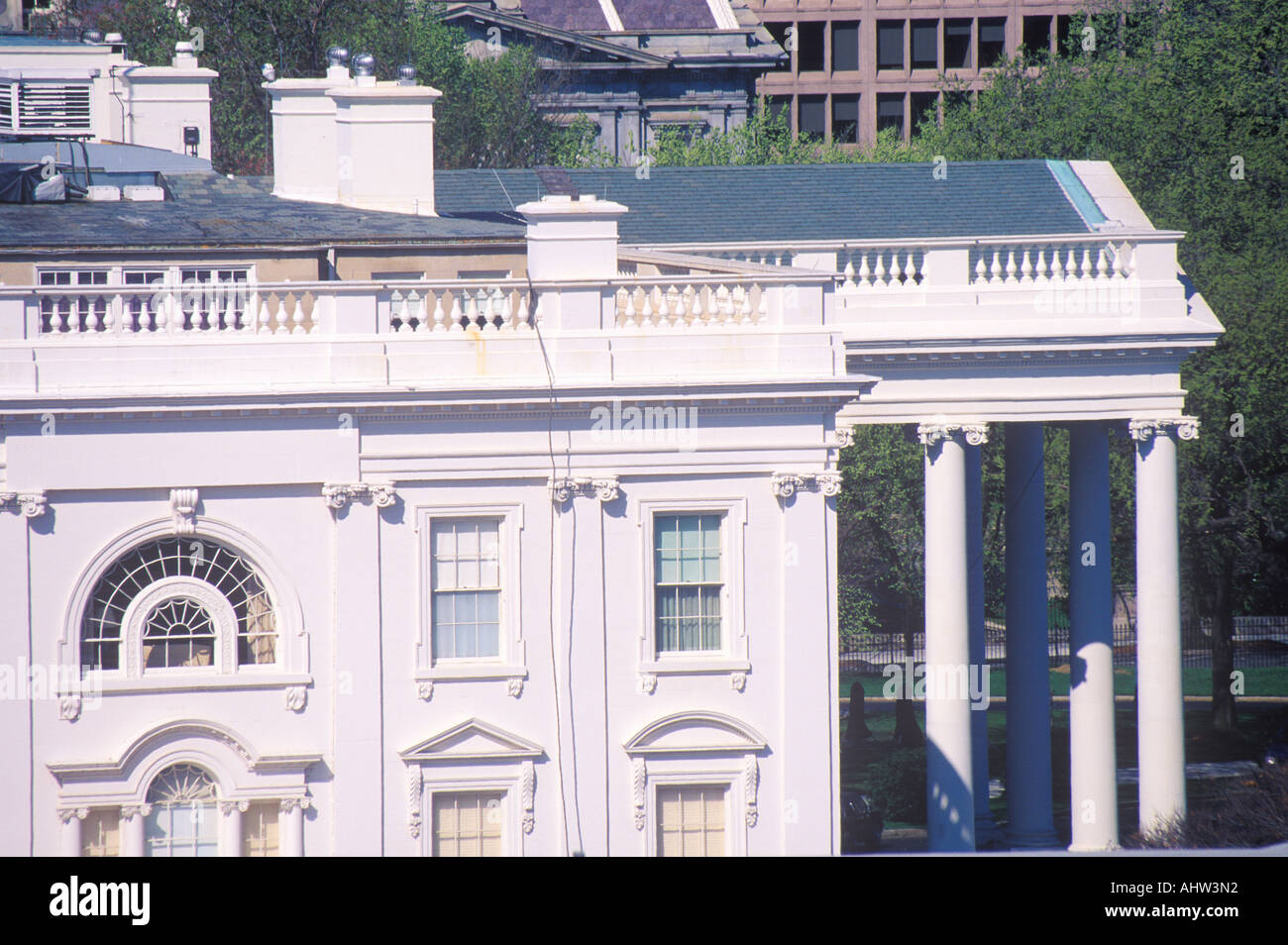 Outside View of Private Quarters The White House Washington D C Stock ...