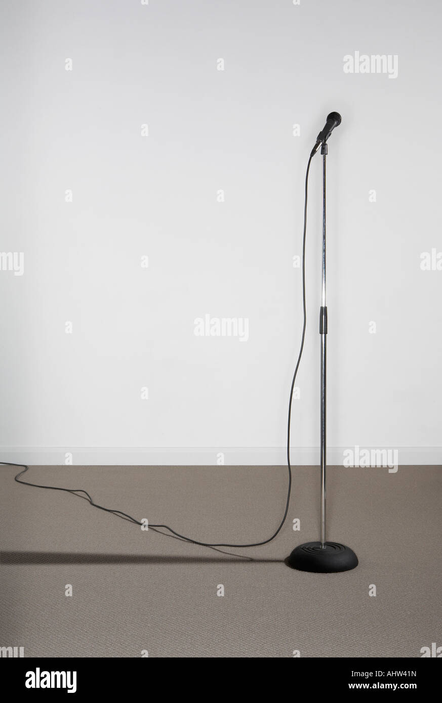 A microphone and stand Stock Photo - Alamy