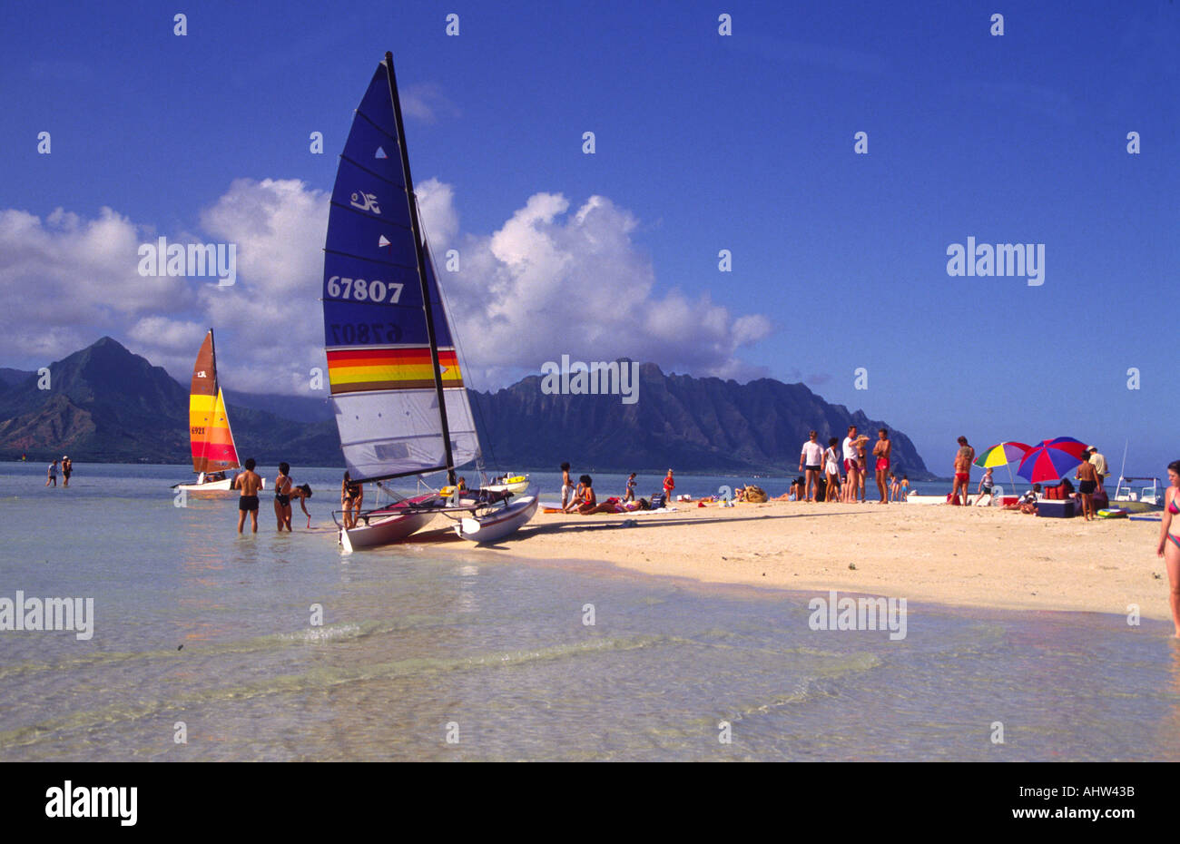 Sandbar Kaneohe Bay Oahu Hawaii Stock Photo - Alamy