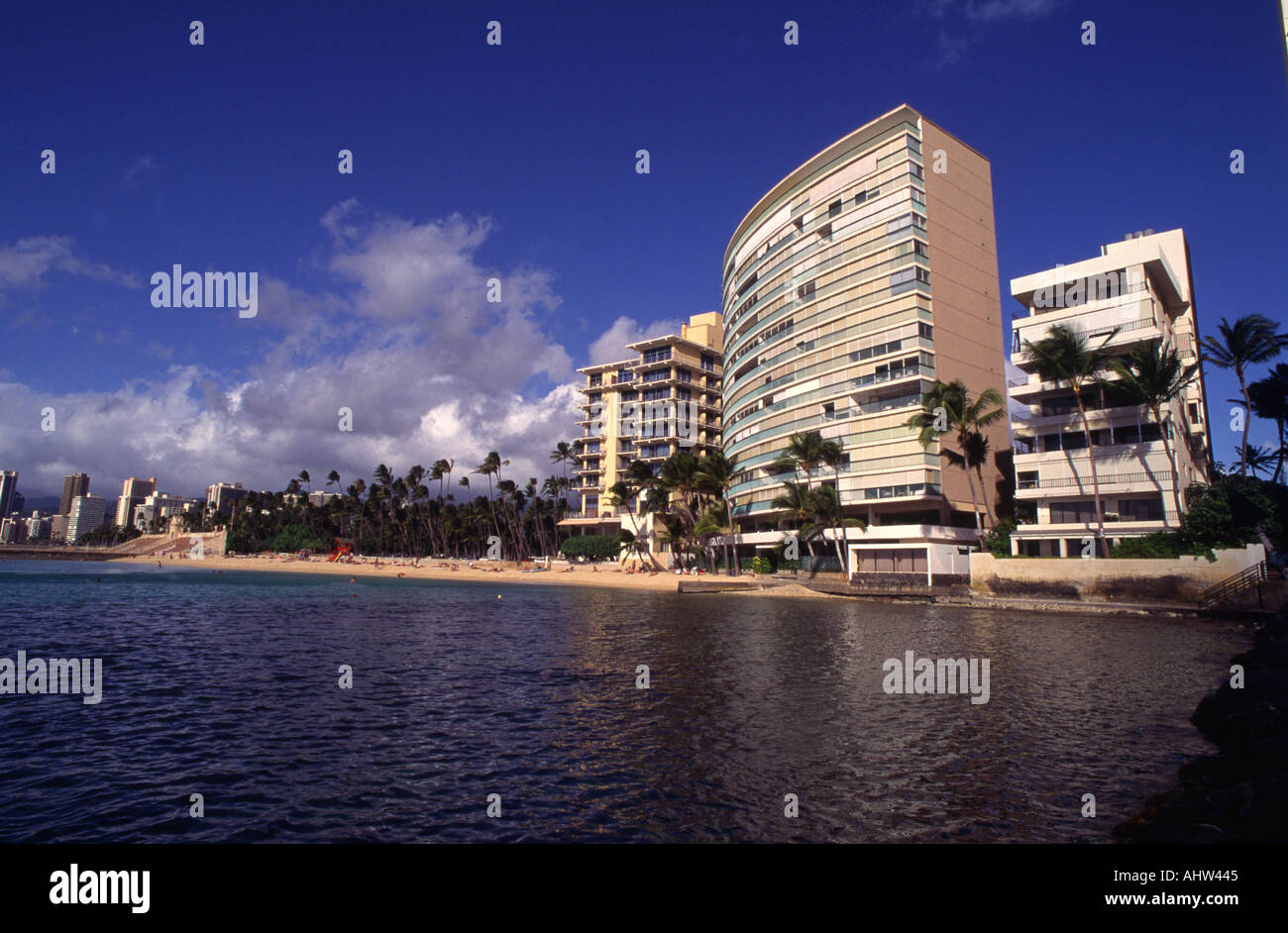 Kaimana Beach Waikiki Oahu Hawaii Stock Photo - Alamy