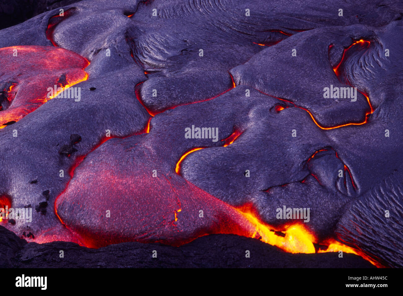 Pahoehoe lava Kilauea Volcano HVNP Island of Hawaii Stock Photo - Alamy