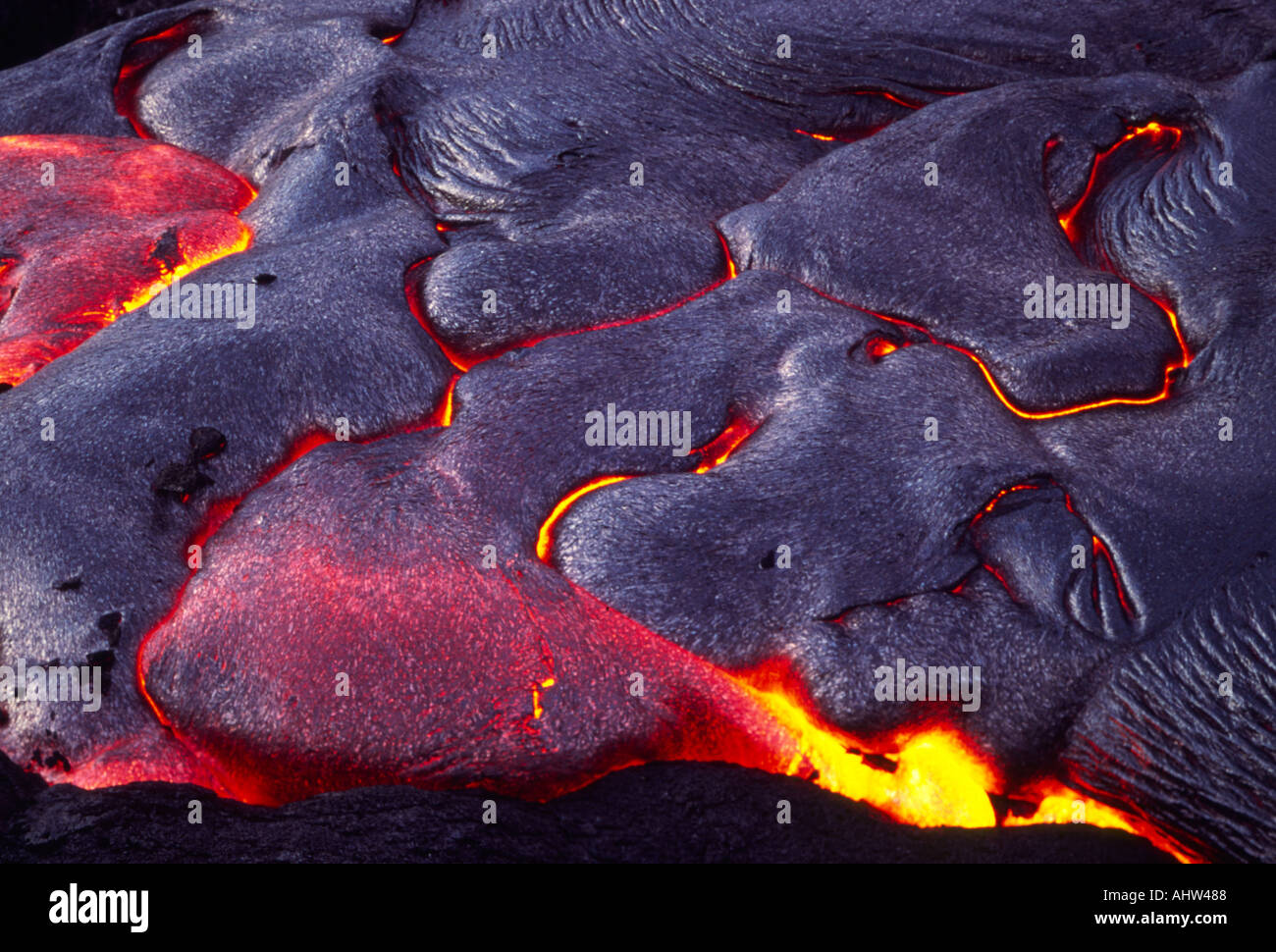 Pahoehoe lava Kilauea Volcano HVNP Island of Hawaii Stock Photo - Alamy