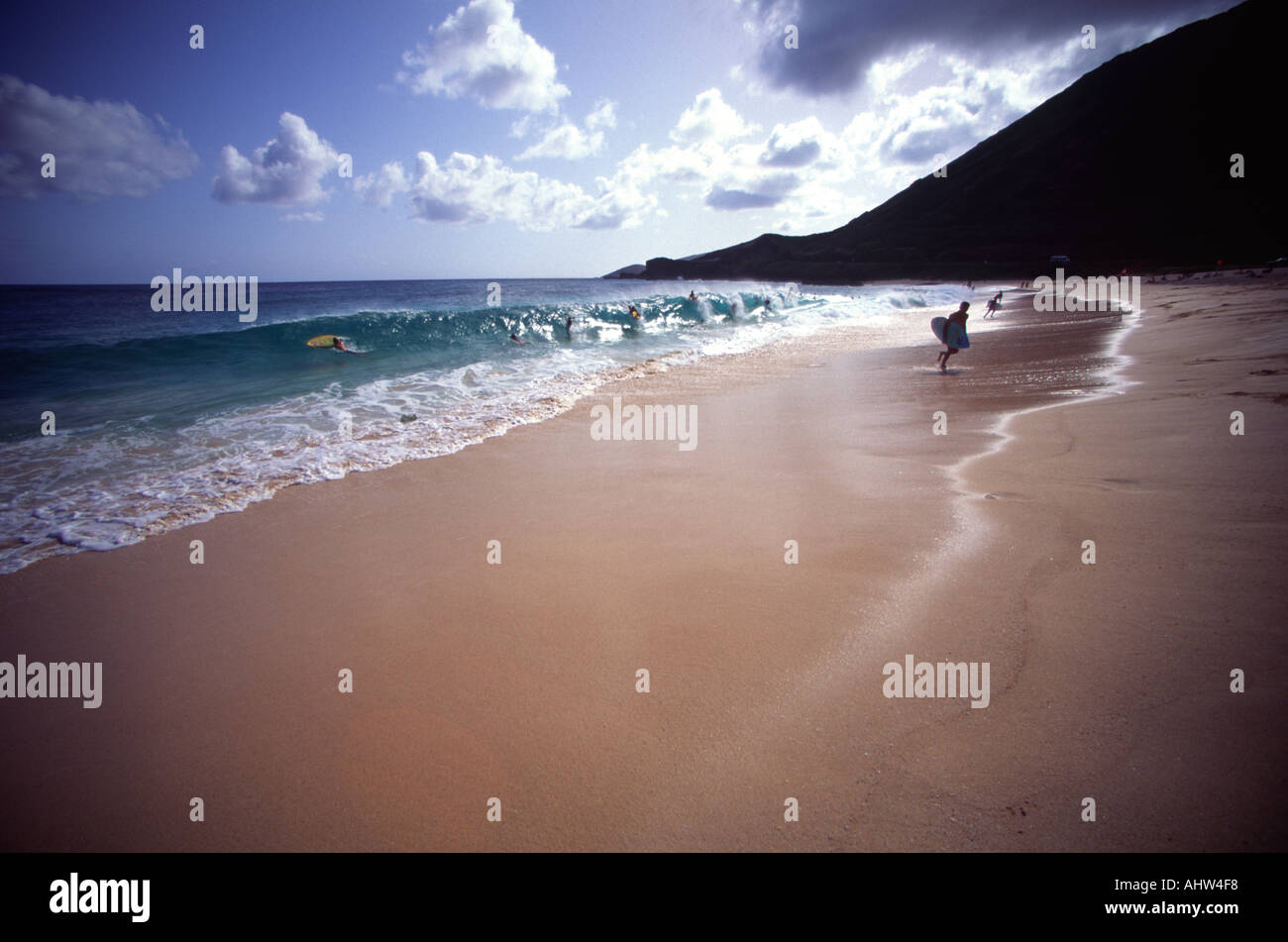 Sandy Beach Oahu Hawaii Stock Photo - Alamy
