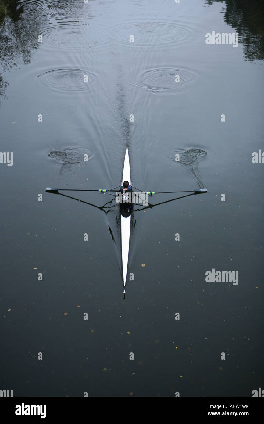 rowing on a river Stock Photo - Alamy