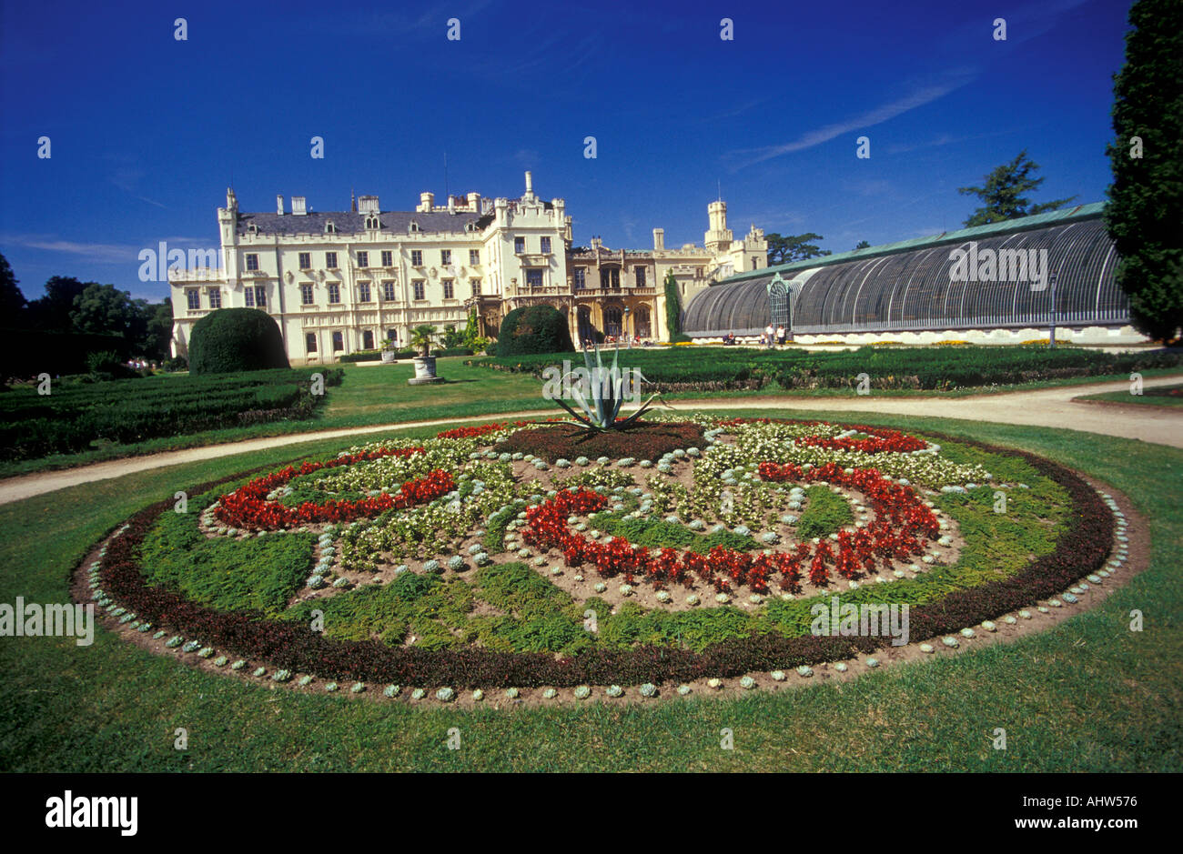 The Lednice Castle Chateau Czech Republic Stock Photo - Alamy
