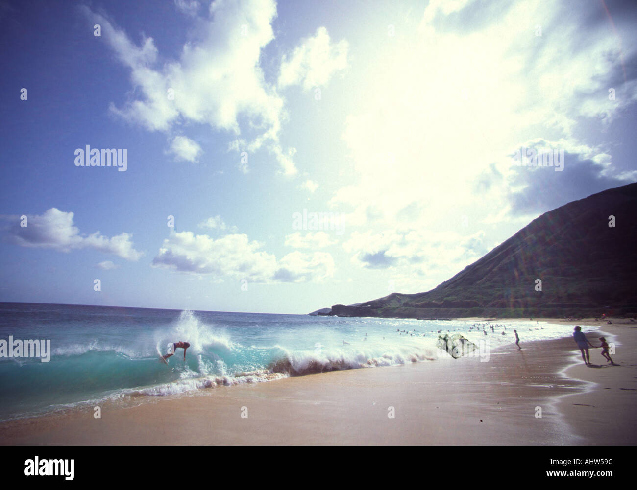 Sandy Beach oahu Hawaii Stock Photo - Alamy
