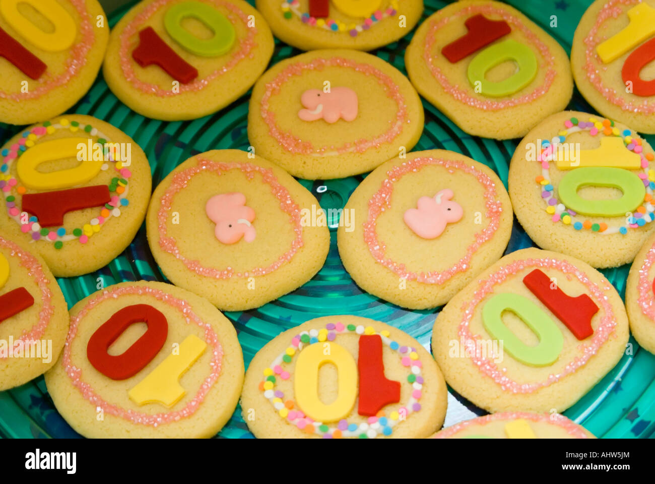 Horizontal close up of a plateful of homemade shortbread biscuits ...