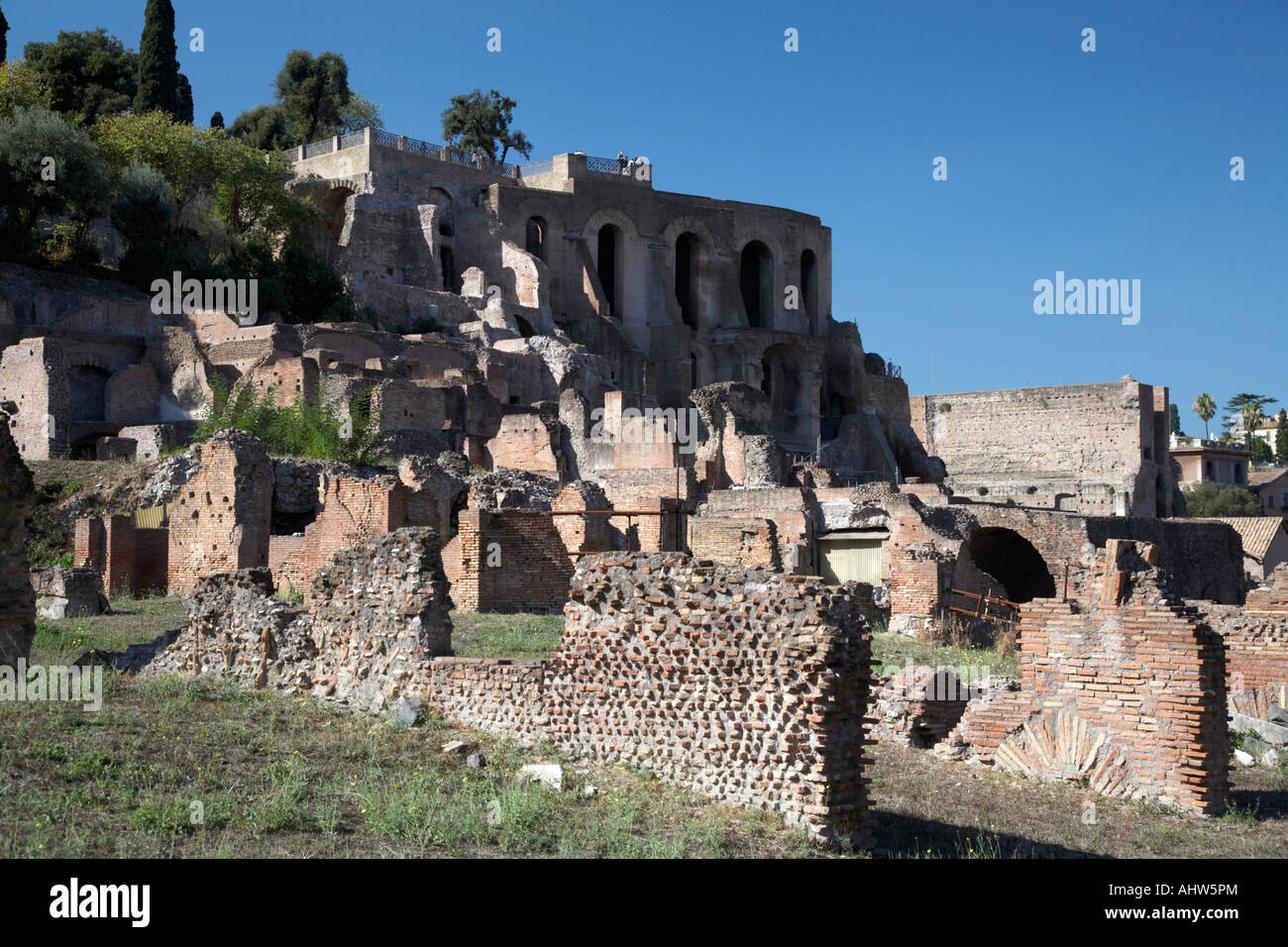 Sections of the imperial roman forum and the retaining walls of the ...