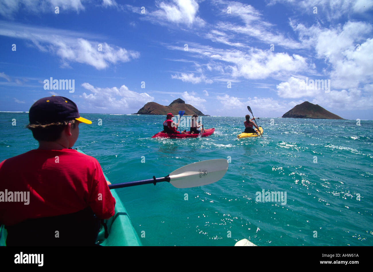 Kayaking Lanikai Oahu Hawaii USA Stock Photo - Alamy