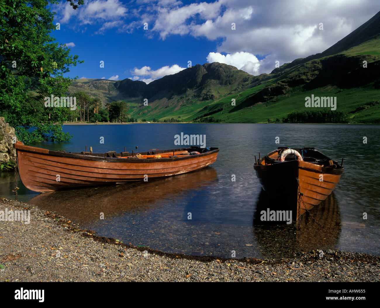 Buttermere lake district boats mountains hi-res stock photography and images - Alamy