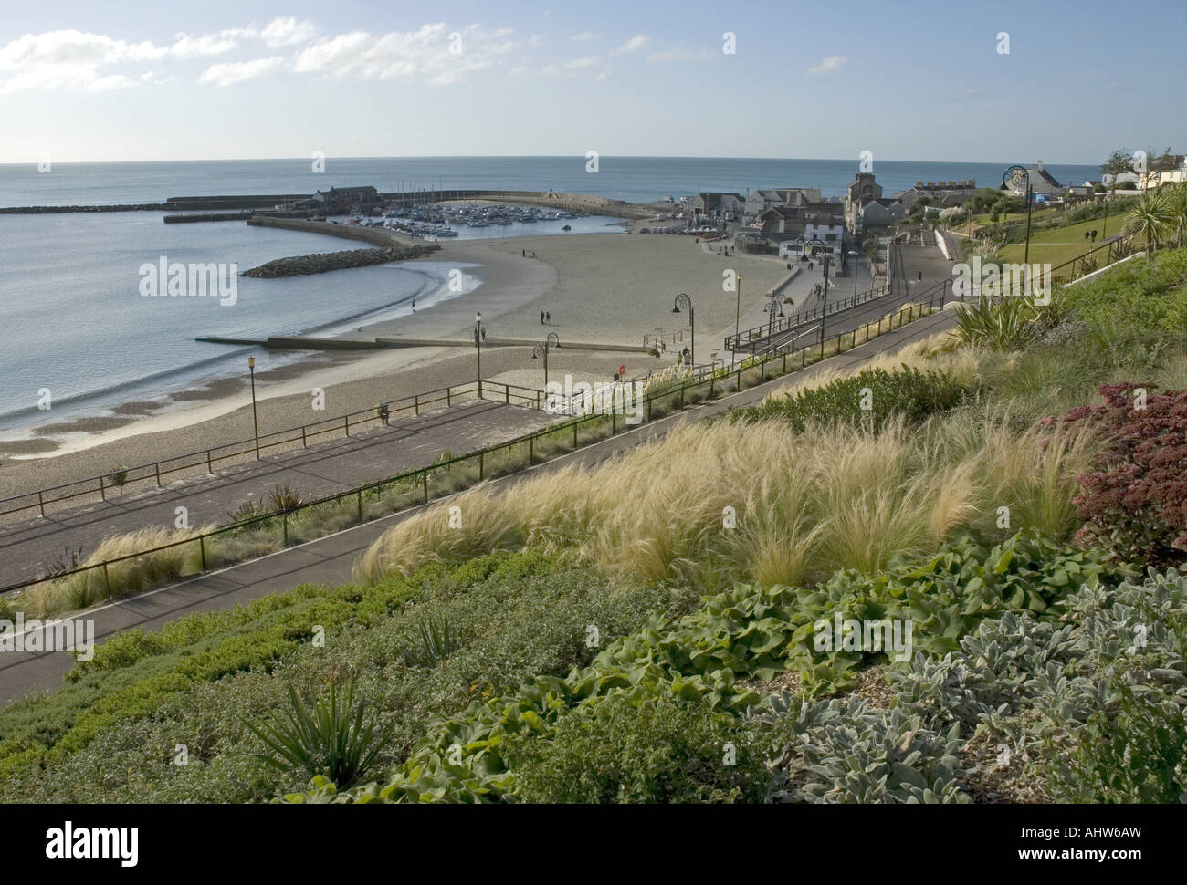 The harbour and Langmoor Gardens at Lyme Regis, Dorset Stock Photo - Alamy