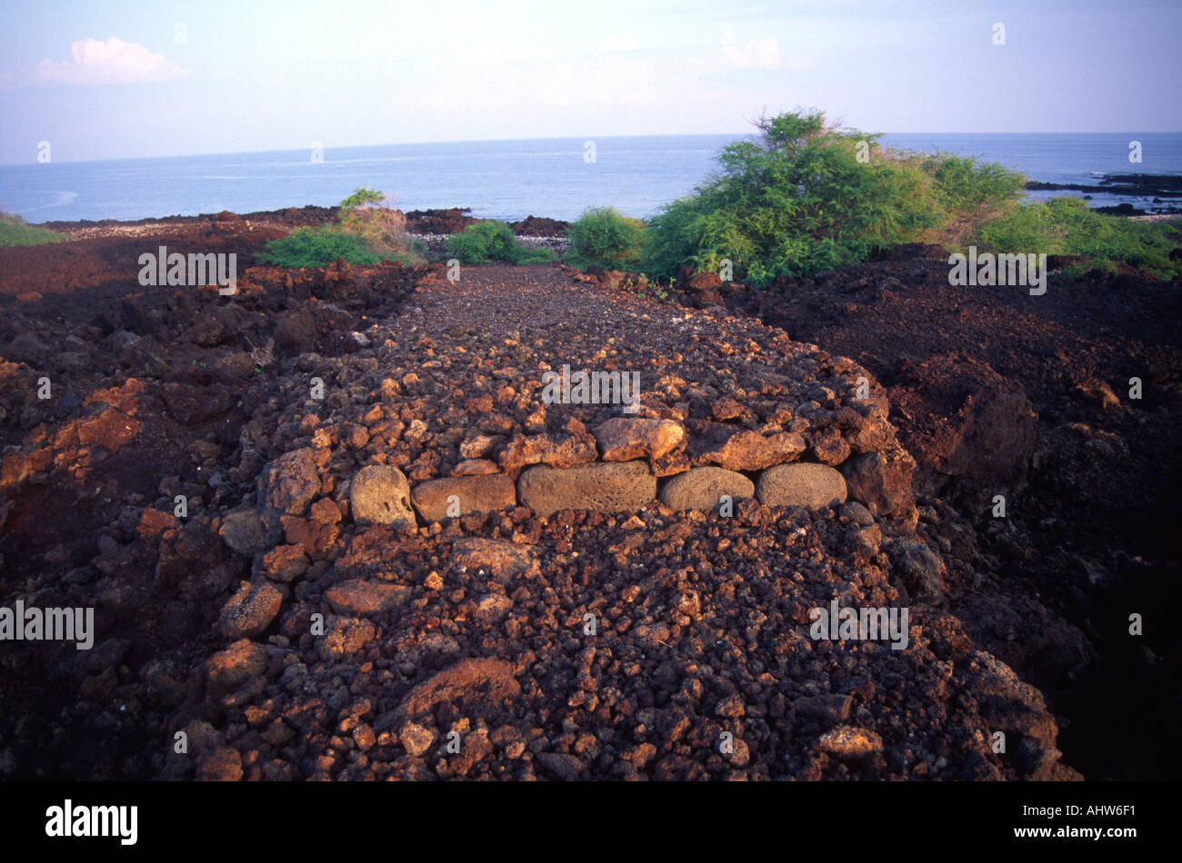 Holua slide Okoe Bay Island of Hawaii Stock Photo - Alamy