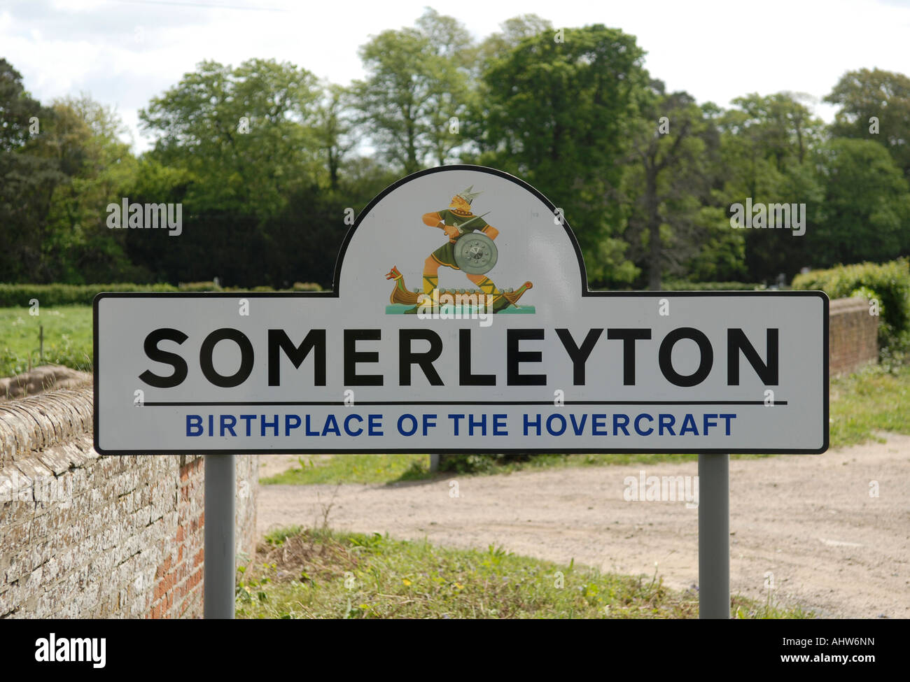 The village sign of Somerleyton on the norfolk/Suffolk border Stock ...