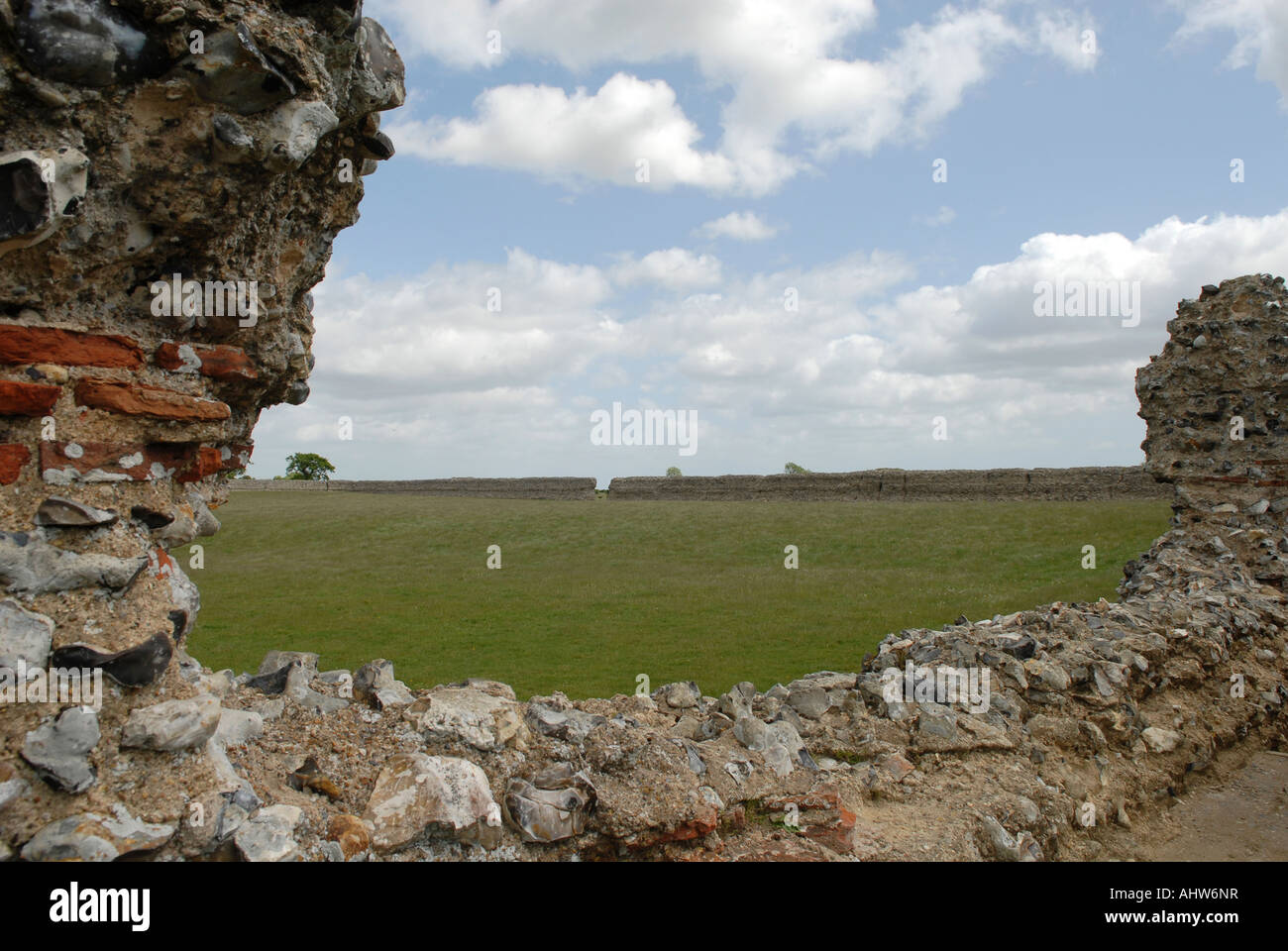 Burgh Castle near Great Yarmouth in Norfolk,England. Remains of a Roman ...