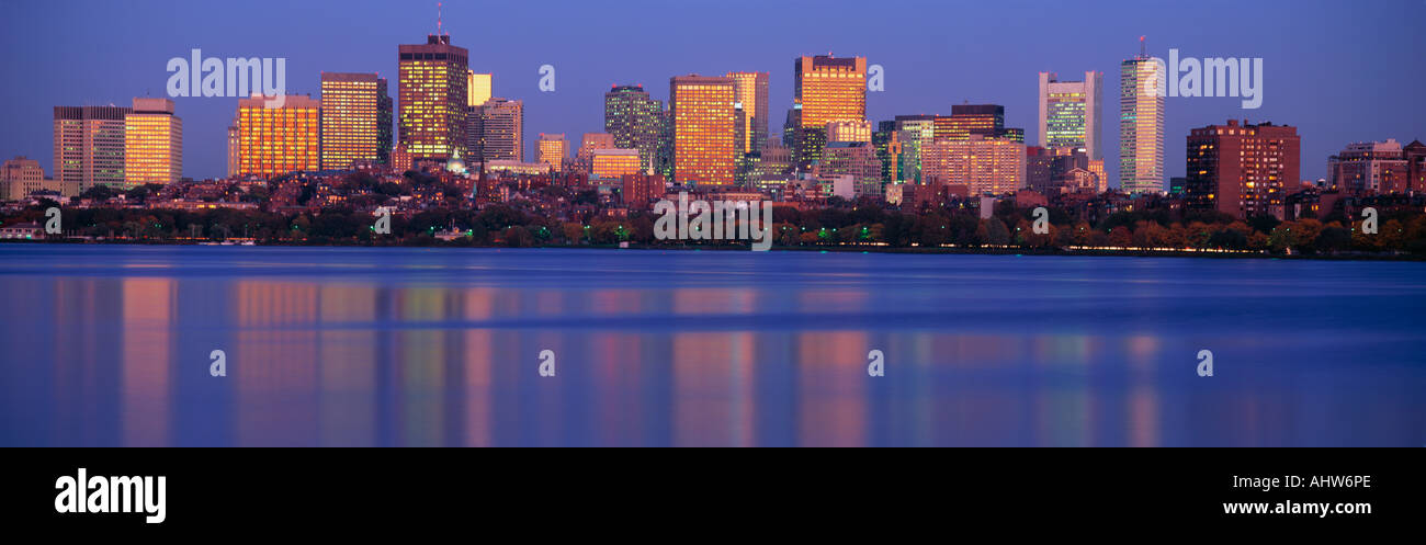 This is the State Capitol and skyline along the Charles River It is the ...