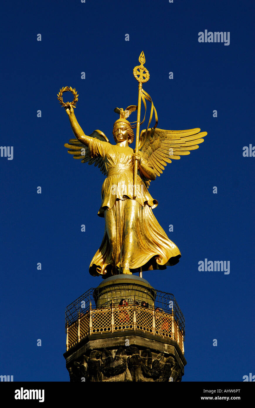 Berlin statue of Victoria on Victory Column Stock Photo - Alamy