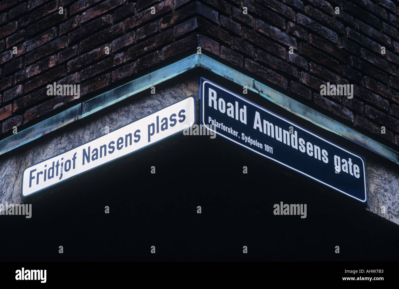 street signs Oslo Norway Stock Photo - Alamy