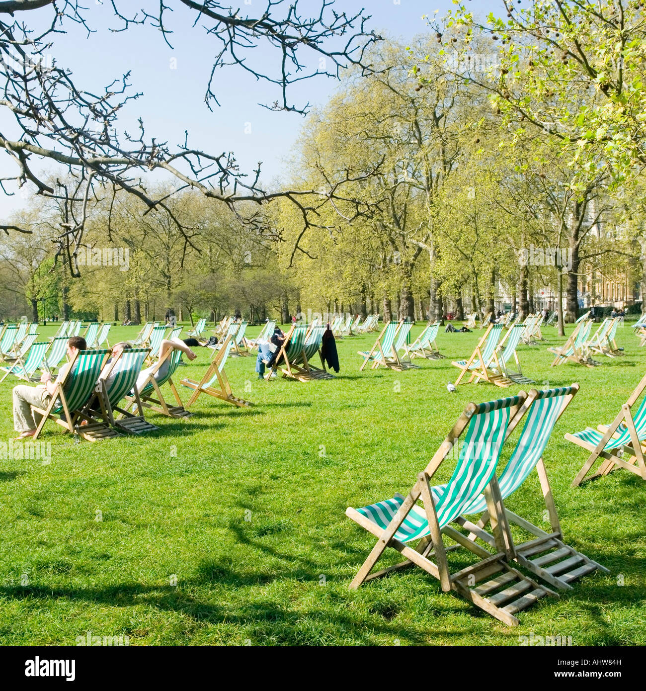 Chairs in Green Park London England UK Stock Photo - Alamy