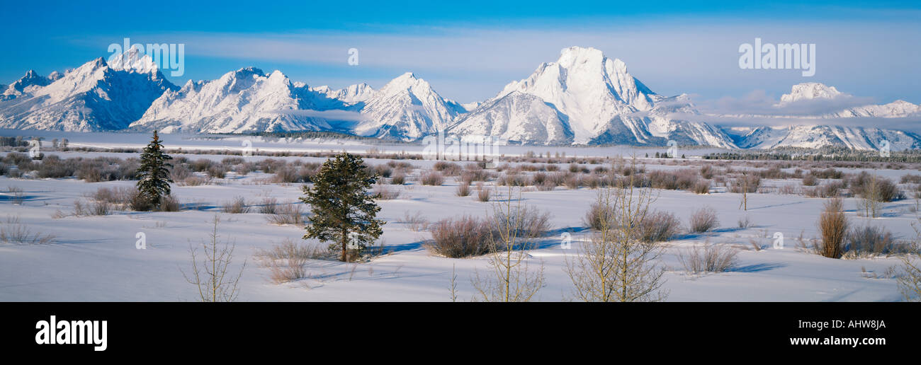 This is winter in Grand Teton National Park The Mountain peaks left to ...