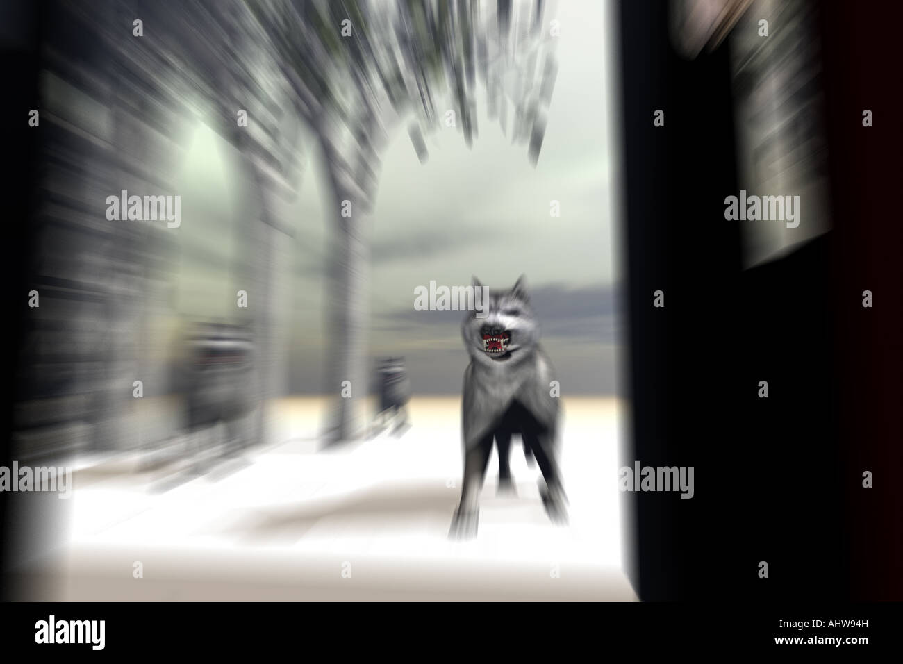 Wolf at the door hi-res stock photography and images - Alamy