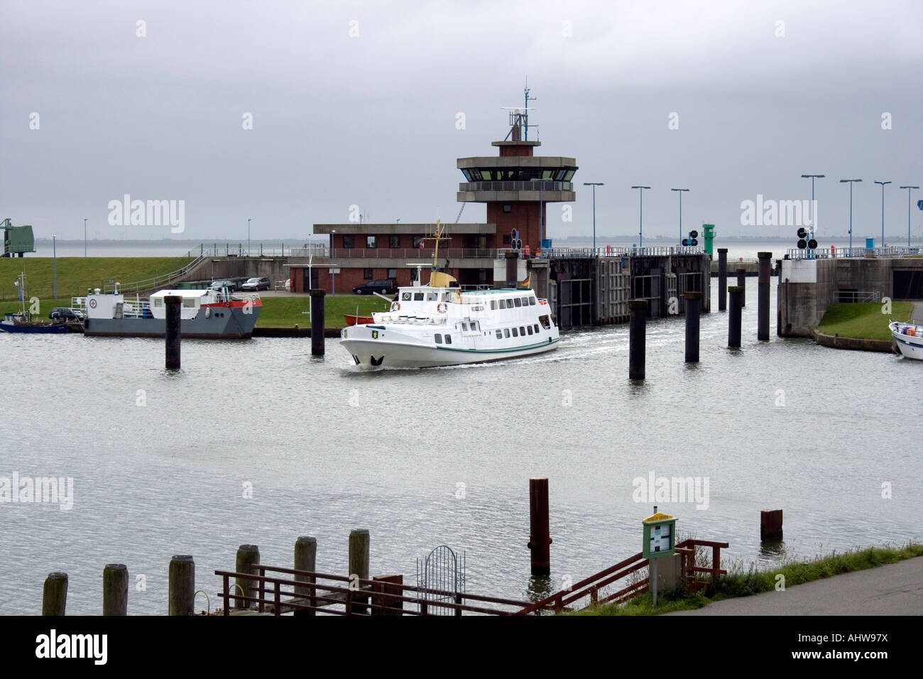 Buesum Harbour Lock Stock Photo - Alamy