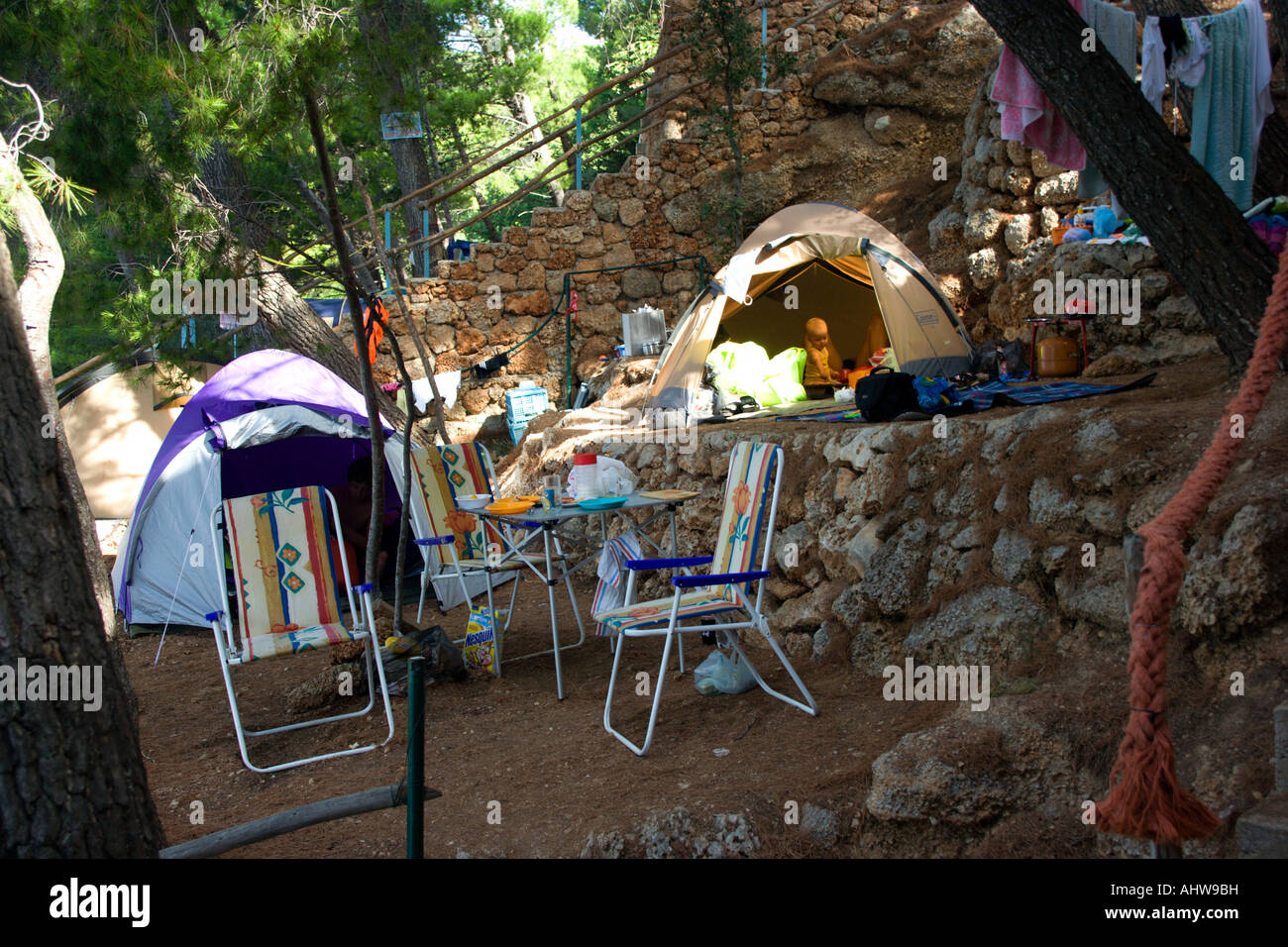 Ponta campsite in Mokalo village on Peljesac Peninsula Croatia Stock ...