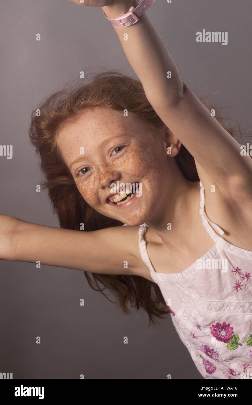 3378 Little girl red hair Model released Stock Photo - Alamy