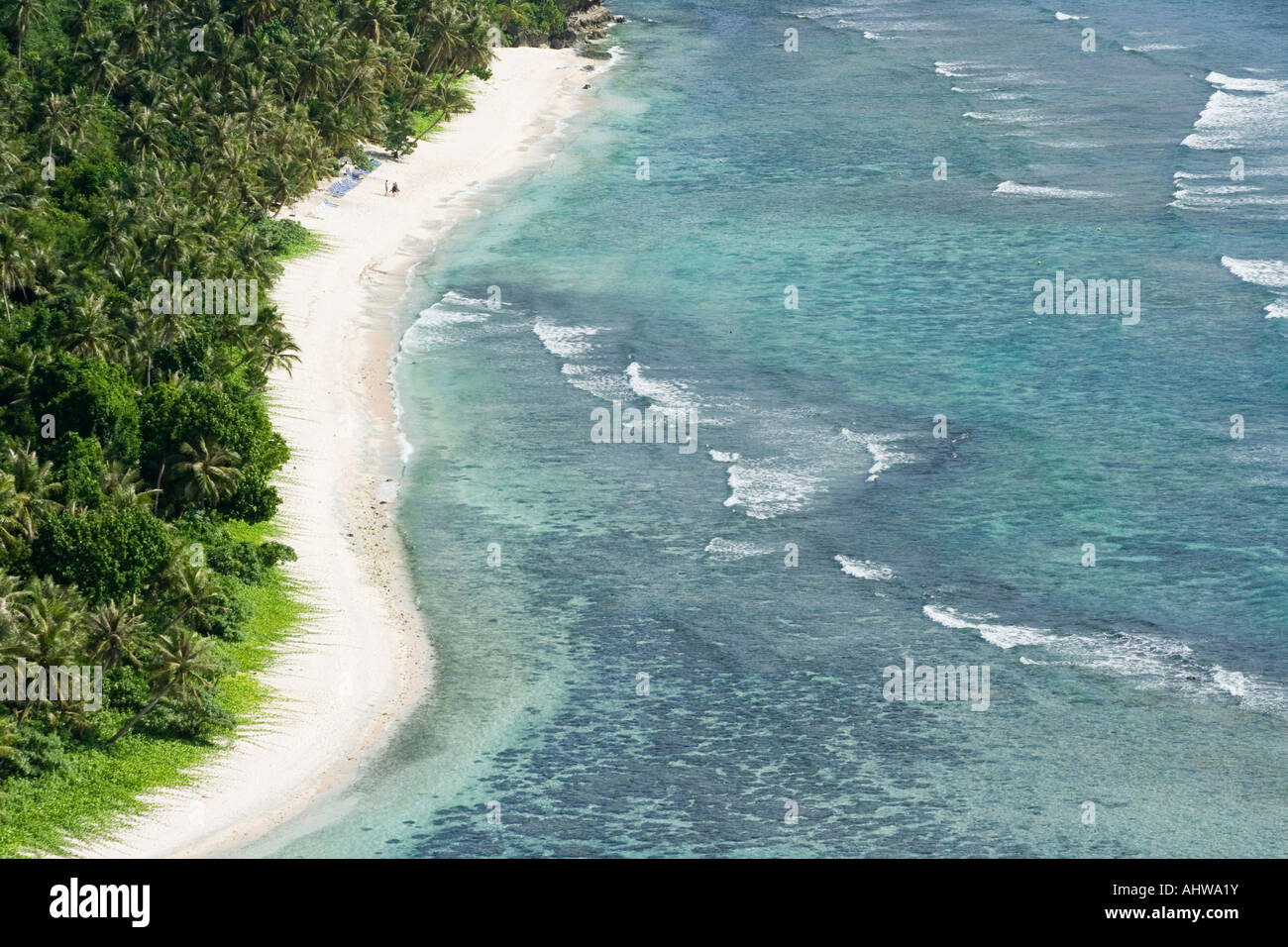 Coral Beach and Jungle Guam Stock Photo - Alamy