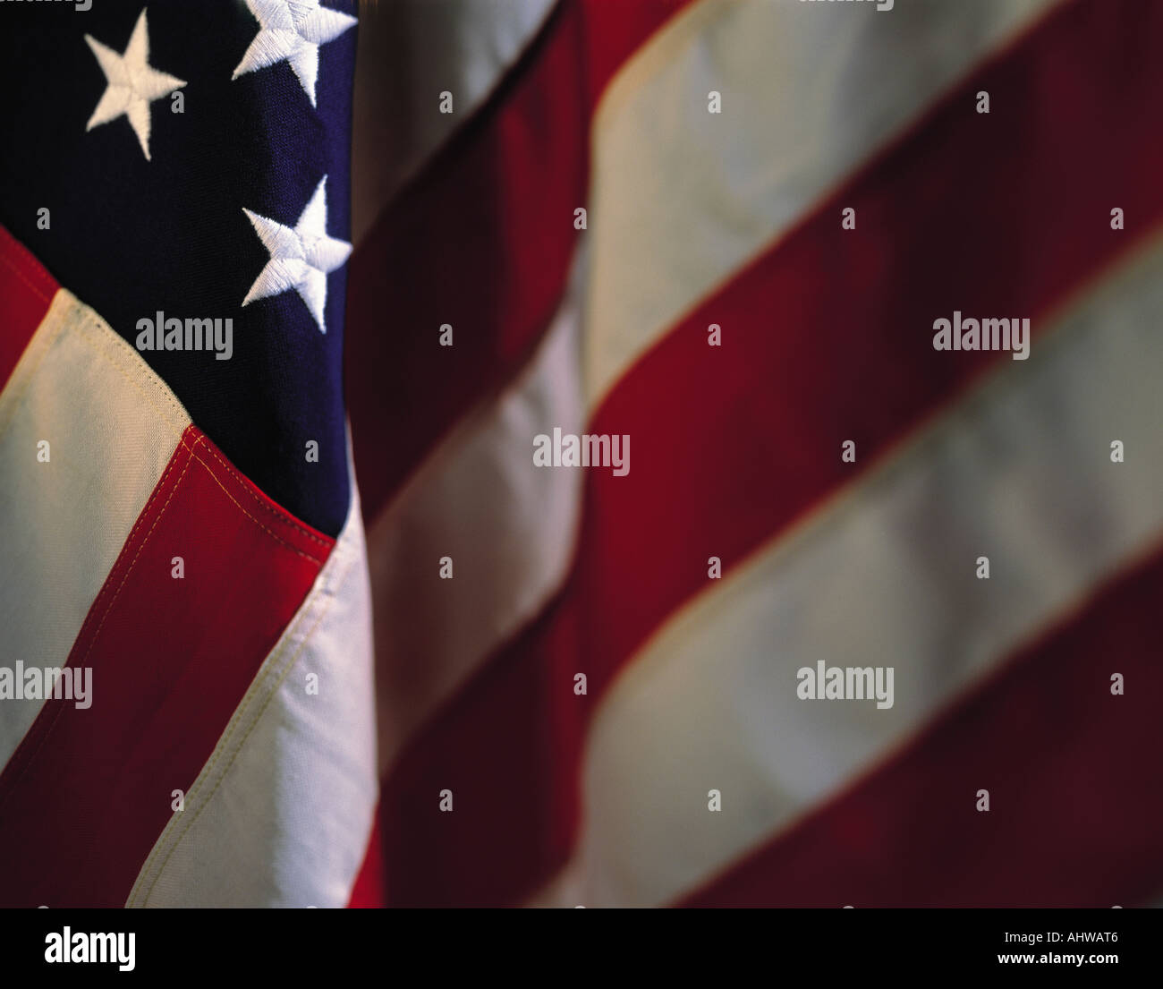 This is a hanging American flag There are three stars in the upper left ...