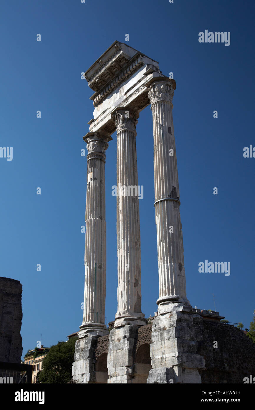 Three remaining columns and architrave of the temple of castor and ...